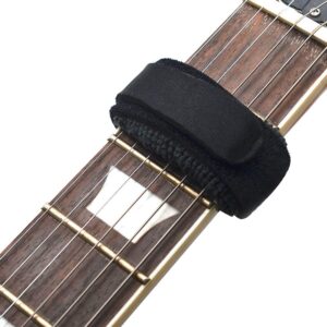 Facmogu 2PCS Guitar String Mute Dampener, Guitar String Cover Belt, Adjustable Bass Guitar Mute Silencer, Fretboard Muting Straps, Guitar Noise Damper Tape, Musical Instrument Accessories - Black