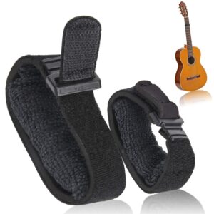 facmogu 2pcs guitar string mute dampener, guitar string cover belt, adjustable bass guitar mute silencer, fretboard muting straps, guitar noise damper tape, musical instrument accessories - black