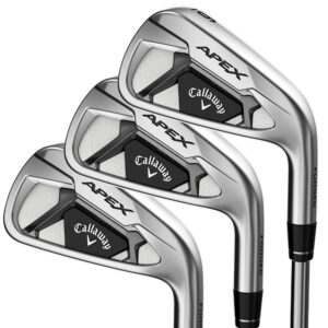 callaway apex 21 iron set (set of 7 clubs: 4-pw, right-handed, graphite, regular), black