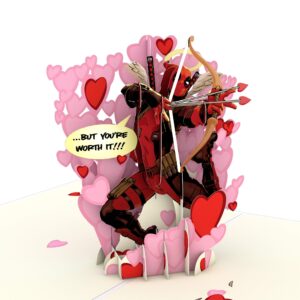 lovepop marvel's deadpool love hurts pop up card - 3d cards, valentine’s day cards, card for husband, card for wife, anniversary card, romance card, valentines day card for kids