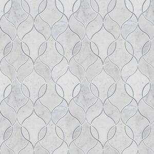 msi amz-md-00239 carrara white ellipsis 8.66 in. x 11.63 in. geometric polished marble mesh-mounted mosaic wall bathroom, floor, kitchen backsplash and countertop tile gray, 3 square feet