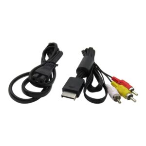 Gxcdizx AC Power Cord + AV Cable for Sony Playstation 2 PS2