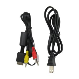 gxcdizx ac power cord + av cable for sony playstation 2 ps2