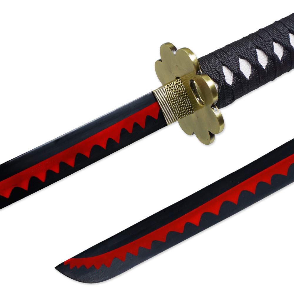 Zisu Carbon Steel Roronoa Zoro Sword, Shusui Katana for Cosplay Collection, about 41 inch Overall, Black Sword