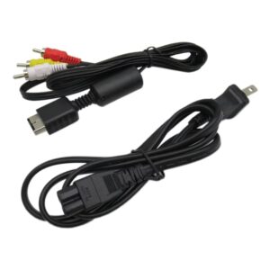 Gxcdizx AC Power Cord + AV Cable for Sony Playstation 2 PS2