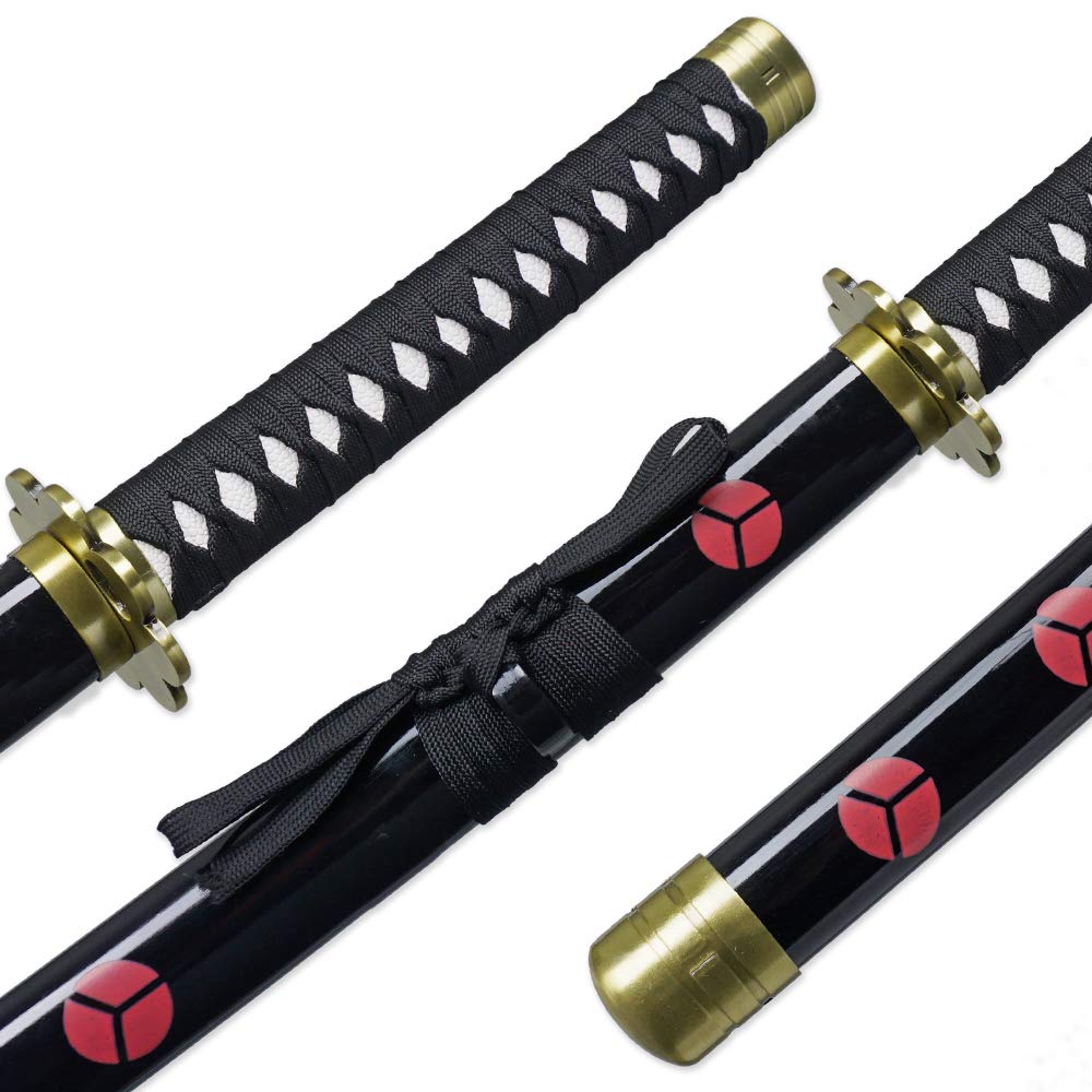 Zisu Carbon Steel Roronoa Zoro Sword, Shusui Katana for Cosplay Collection, about 41 inch Overall, Black Sword