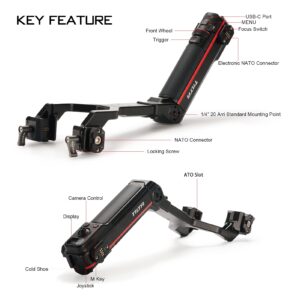 Tilta Rear Operating Control Handle for RS 2 | Controls RS2, Compatible with Nucleus Nano, Nucleus M, DJI Wireless Follow Focus Systems | TGA-ARH