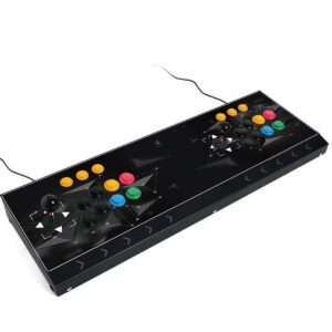 doyo arcade game console 2 players video game arcade fighting stick for home, compatible with neogeo mini/pc/ps classic/nintendo switch/ps3/android/raspberry pi (black)