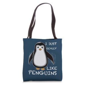 cute penguins gifts for women men kids girls funny penguin tote bag