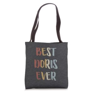 best doris ever retro vintage name gift dark heather gray tote bag