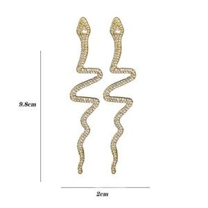 Denifery Snake Earrings Vintage Earrings Studs Dangle Earrings Long Silver Dangle Earrings Gold Snake Stud Earrings Snake Jewelry for Women (Silver F)