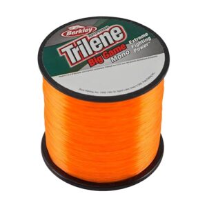 berkley trilene® big game™, blaze orange, 12lb | 5.4kg, 1175yd | 1074m monofilament fishing line, suitable for saltwater and freshwater environments