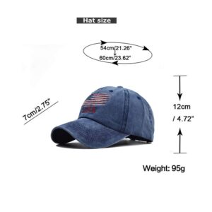 Washed American Flag Baseball Cap - Retro Adjustable Sun Dad Gift Hats for Men/Women Fashion Trucker Cap Navy