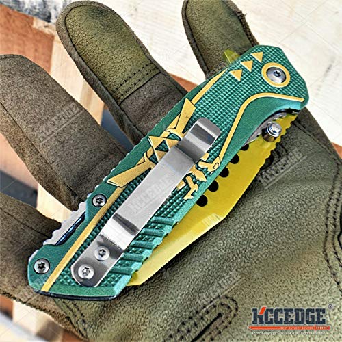 KCCEDGE BEST CUTLERY SOURCE Pocket Knife Camping Accessories Survival Kit 8" Folding Knife 3cr13 Stainless Steel Blade Tactical Knife Hunting Knife Camping Gear 80152