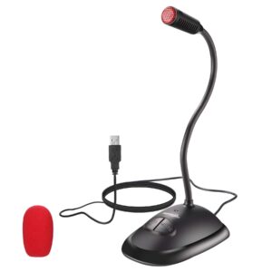 usb computer microphone, plug&play cardioid condenser pc laptop mic, on/off and mute buttons with led indicator, compatible with windows/mac, ideal for youtube,zoom,recording,games (6ft)