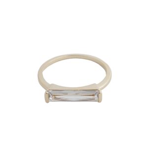 honeycat lorena long crystal baguette ring in gold, rose gold, or silver | minimalist, delicate jewelry (gold, 8)