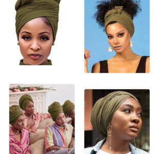 Harewom 3PCS Head Wraps for Black Women Turban Headwraps Stretchy African Hair Wraps Soft Jersey Head Scarf Tie Headbands Pack