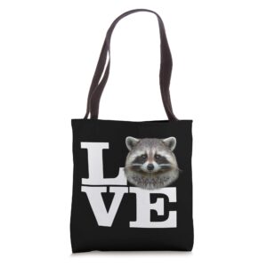 i love raccoons funny raccoon love gift cute racoon tote bag