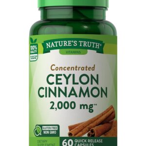 Nature's Truth Ceylon Cinnamon Pill Capsules | 2000mg | Non-GMO & Gluten Free Supplement