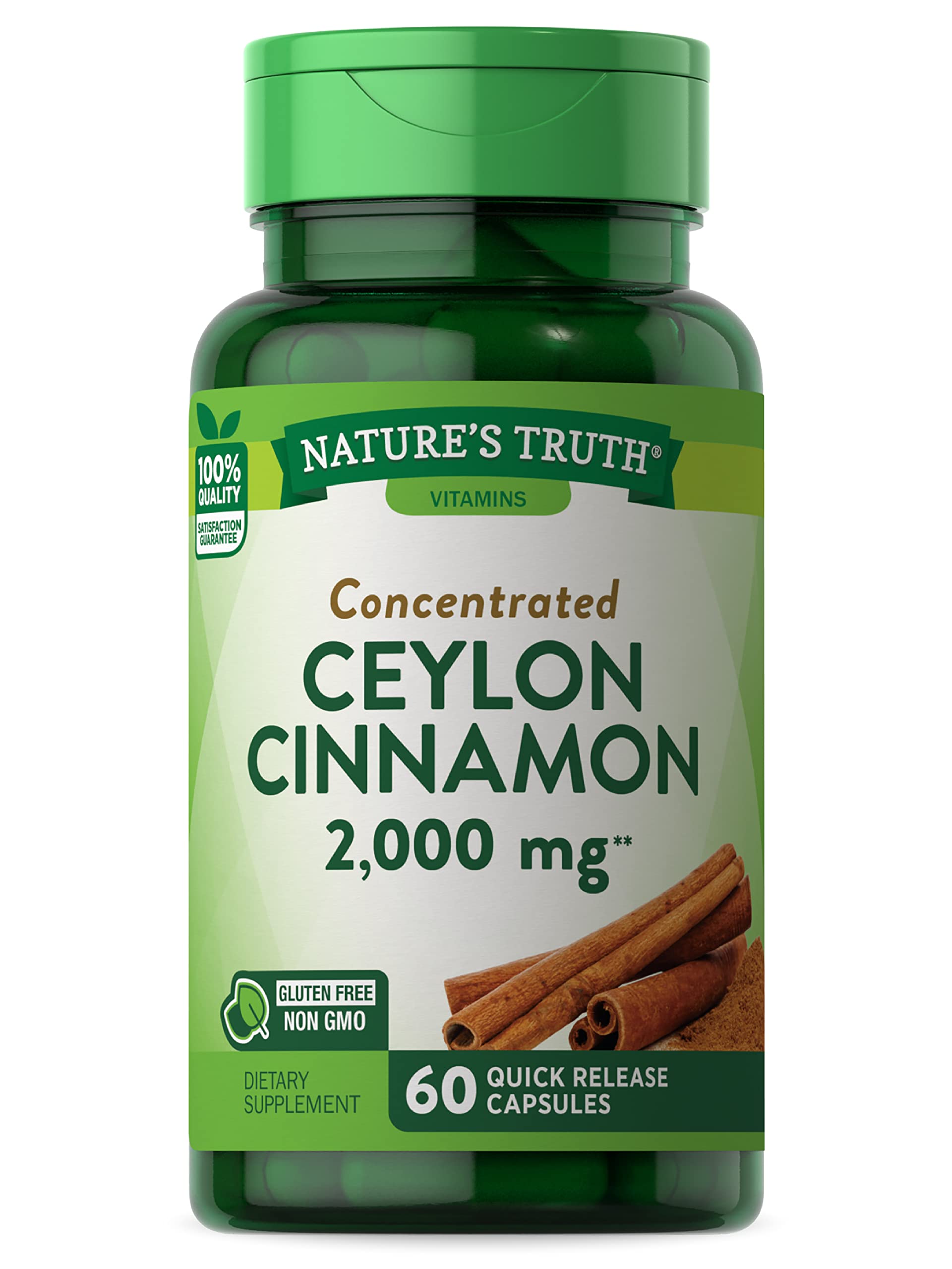 Nature's Truth Ceylon Cinnamon Pill Capsules | 2000mg | Non-GMO & Gluten Free Supplement