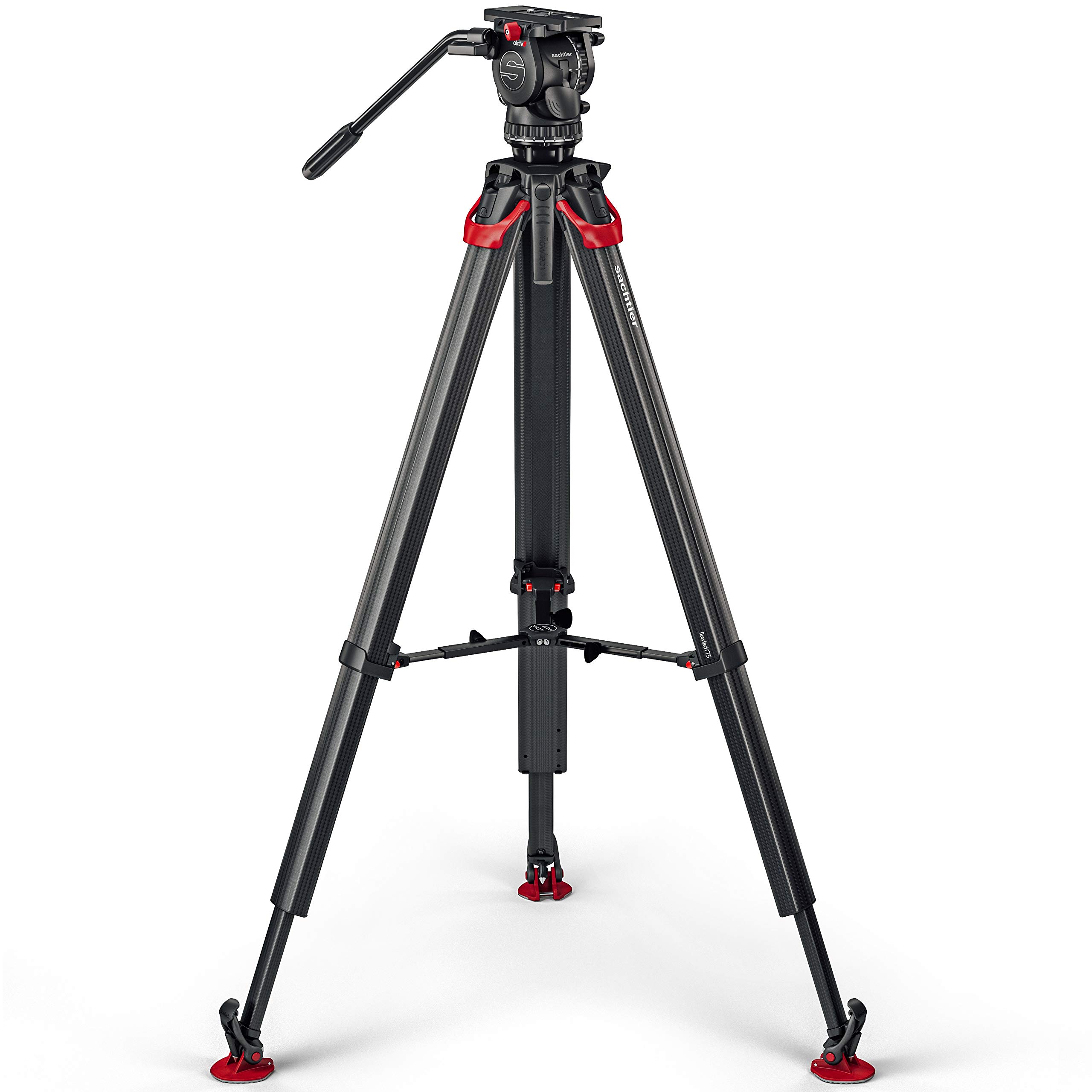 Sachtler aktiv6 Sideload Fluid Head System with Flowtech75 Tripod & Mid-Level Spreader