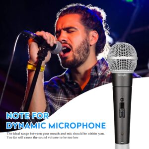 Perrycom Professional Dynamic Vocal Microphone with On and Off Switch, Cardioid Handheld Metal Mic for Singing, Compatible with AMP/Speaker/Mixer,Black Clip,XLR Gold-Plating Conn(TM58S)