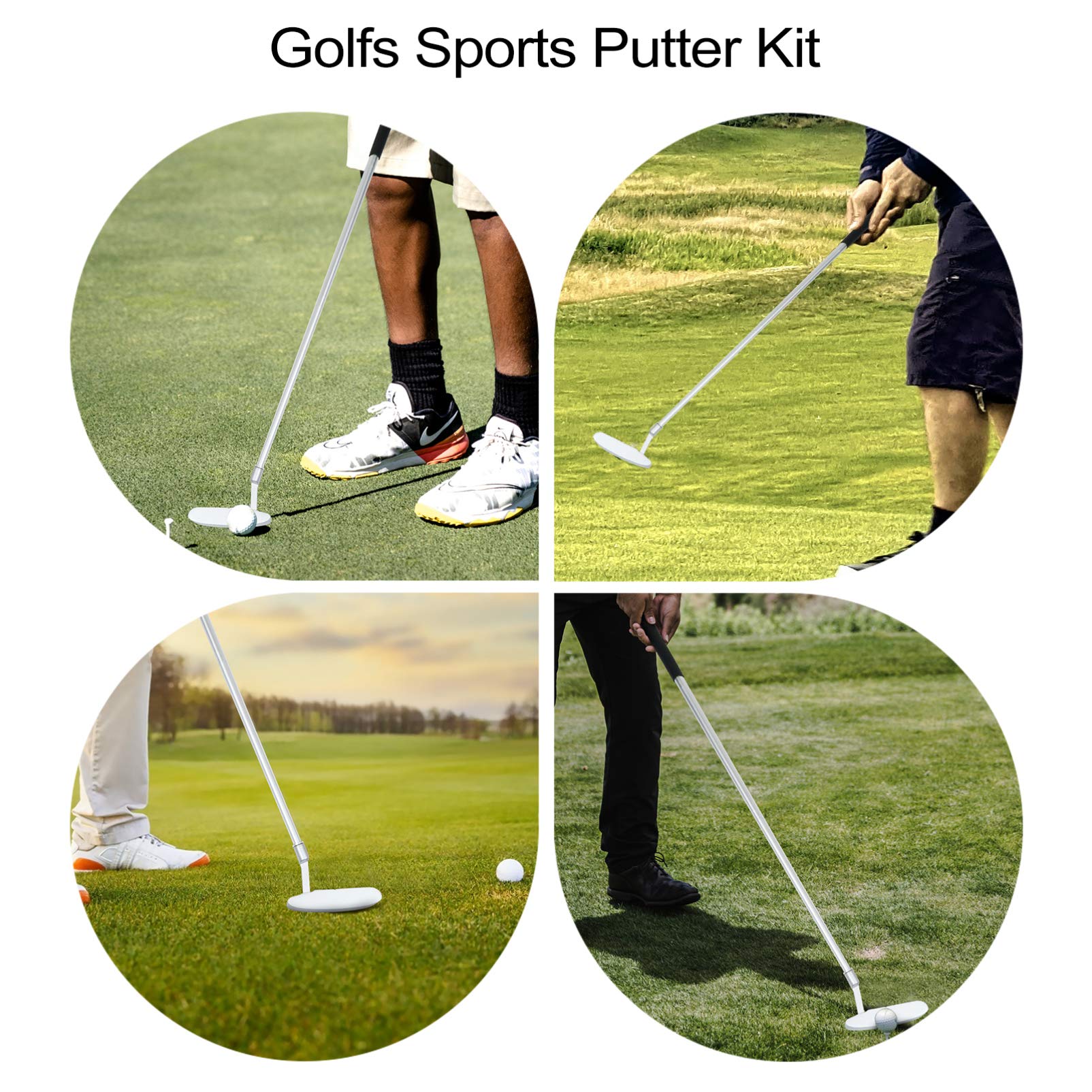 BESPORTBLE 1 Set Golf Folding Pole Three-Joint Golfs Putter Zinc Alloy Golfs Putter Zinc Alloy Golfs Push Rod Training Golfs Putter Golfs Clubs Golfs Folding Putter Golfs Foldable Putter