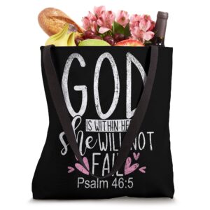 God Is Within Her She Will Not Fail Christianity Prayer Tote Bag