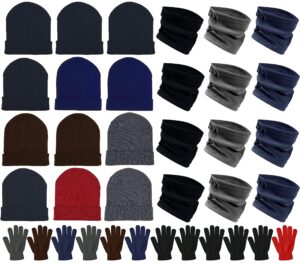 36x winter gloves, beanies, neck warmers unisex bulk pack donation charity care bundle