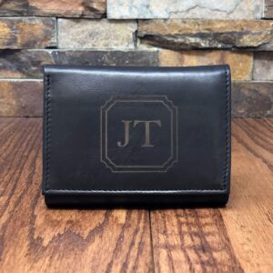 Genuine Leather Tri Fold Personalized Mens Wallet (777)