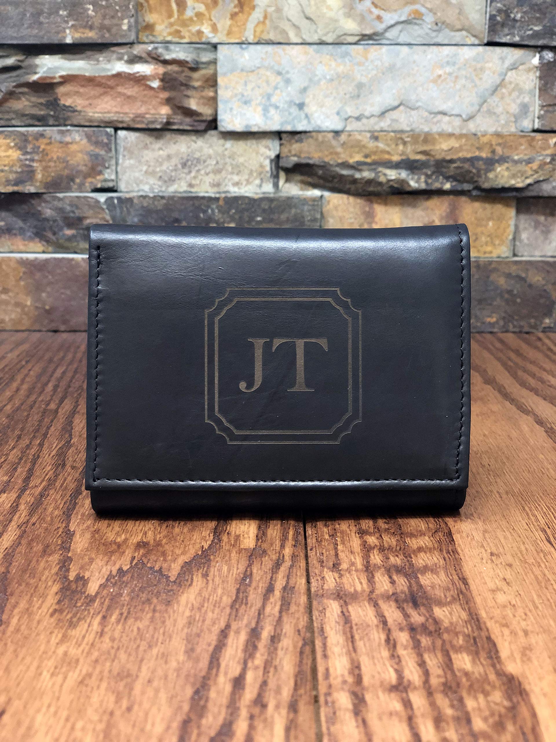 Genuine Leather Tri Fold Personalized Mens Wallet (777)