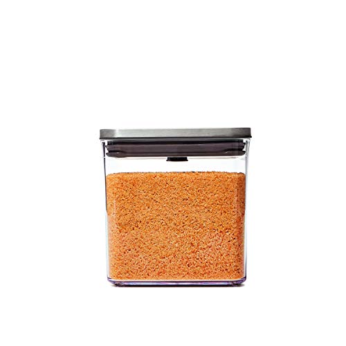 OXO Steel POP Container Big Short Sqaure - 2.8 Qt for Cereal, Grains and More Grey