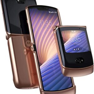 Moto Razr 5G 2020 (256GB, 8GB) 6.2" Flip P-OLED, Snapdragon 765 5G, 2800mAh Battery, 48MP Camera (Fully Unlocked for AT&T, T-Mobile, Verizon, Global) XT2071-2 Gold (Renewed)