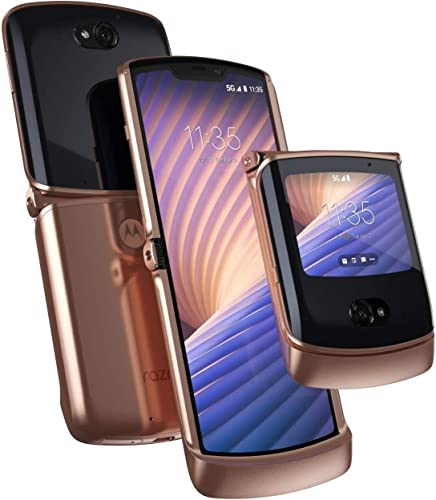 Moto Razr 5G 2020 (256GB, 8GB) 6.2" Flip P-OLED, Snapdragon 765 5G, 2800mAh Battery, 48MP Camera (Fully Unlocked for AT&T, T-Mobile, Verizon, Global) XT2071-2 Gold (Renewed)