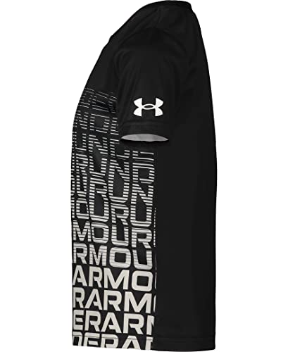 Under Armour Boys' Short Sleeve Shirt, Crewneck, Lightweight and Breathable, Black S21, 5