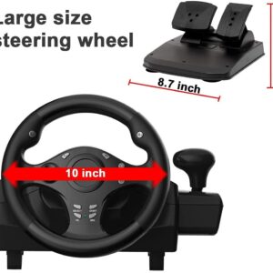 DOYO Game Racing Wheel with Pedals, 270° Steering Wheels PC with Vibration Feedback, Racing Steering Wheel compatible with PS4, Xbox Series X/S, Xbox ONE/360, PS3, Android, Real Racing Simulator