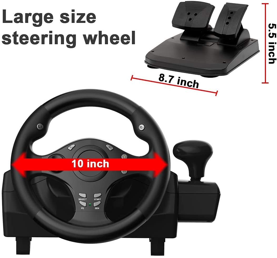 DOYO Game Racing Wheel with Pedals, 270° Steering Wheels PC with Vibration Feedback, Racing Steering Wheel compatible with PS4, Xbox Series X/S, Xbox ONE/360, PS3, Android, Real Racing Simulator