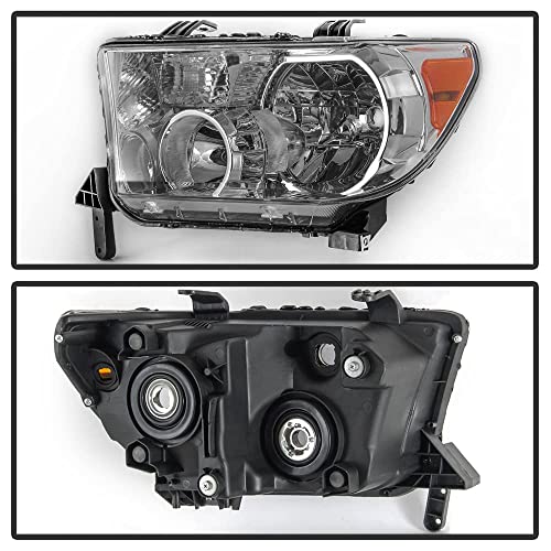 ACANII - For 2007-2013 Toyota Tundra 2008-2017 Sequoia Chrome Housing OE Style Headlights Headlamps Assembly Left+Right