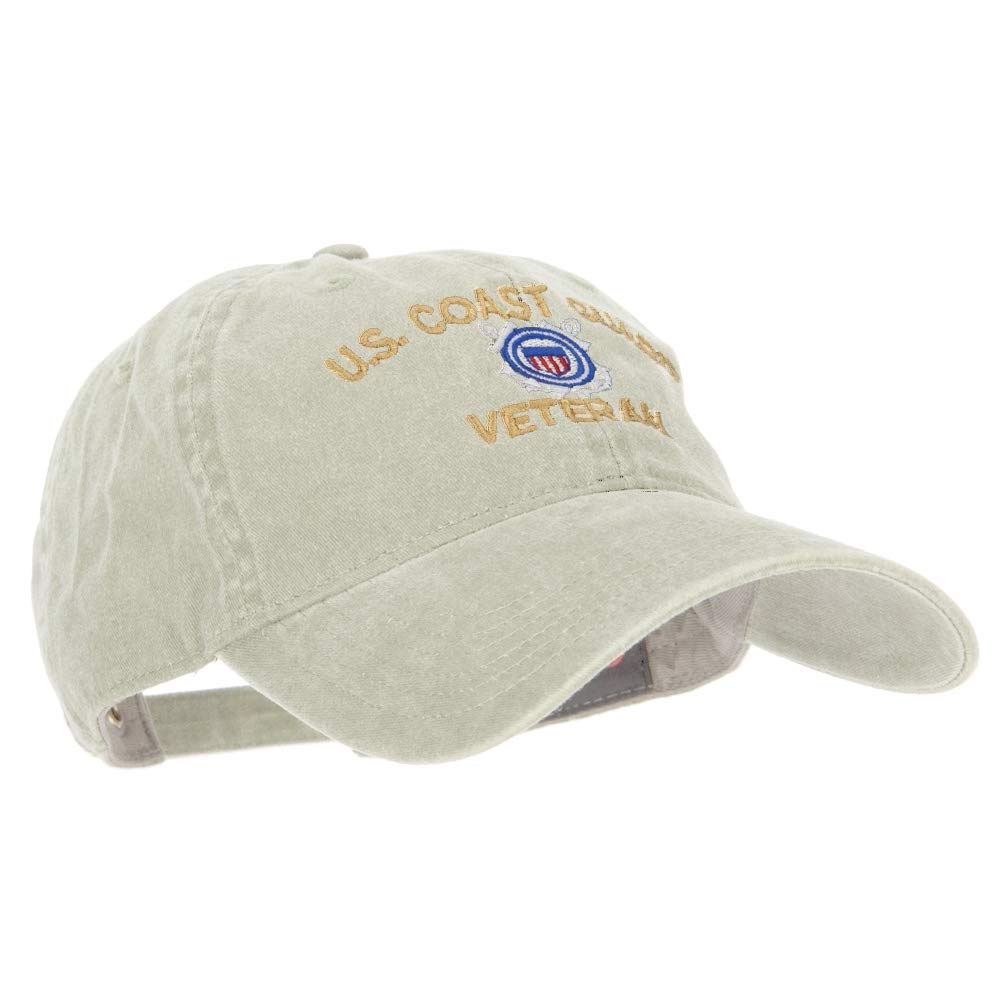 US Coast Guard Veteran Embroidered Washed Cap - Red OSFM