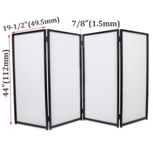 KUAFU DJ Foldable Facade Portable Event, White/Black Scrim, Metal Frame Booth with Travel Bag Case (Black and White)