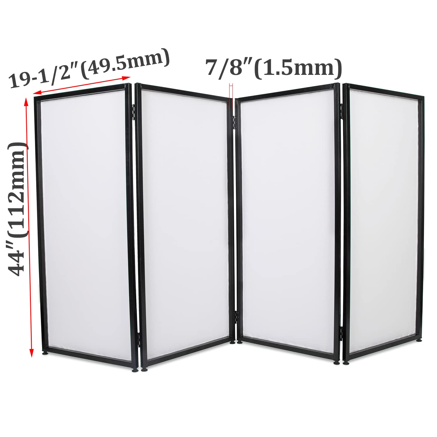 KUAFU DJ Foldable Facade Portable Event, White/Black Scrim, Metal Frame Booth with Travel Bag Case (Black and White)