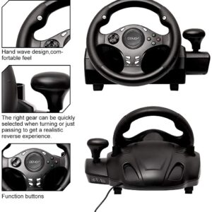 DOYO Game Racing Wheel with Pedals, 270° Steering Wheels PC with Vibration Feedback, Racing Steering Wheel compatible with PS4, Xbox Series X/S, Xbox ONE/360, PS3, Android, Real Racing Simulator