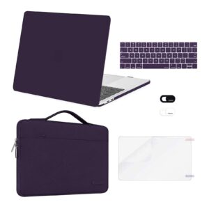 mosiso compatible with macbook pro 13 inch case m2 2024, 2023, 2022-2016 a2338 m1 a2251 a2289 a2159 a1989 a1708 a1706, plastic hard case&bag&keyboard skin&webcam cover&screen protector,lavender purple