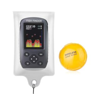 venterior portable rechargeable fish finder wireless sonar sensor fishfinder with water resistant bag case