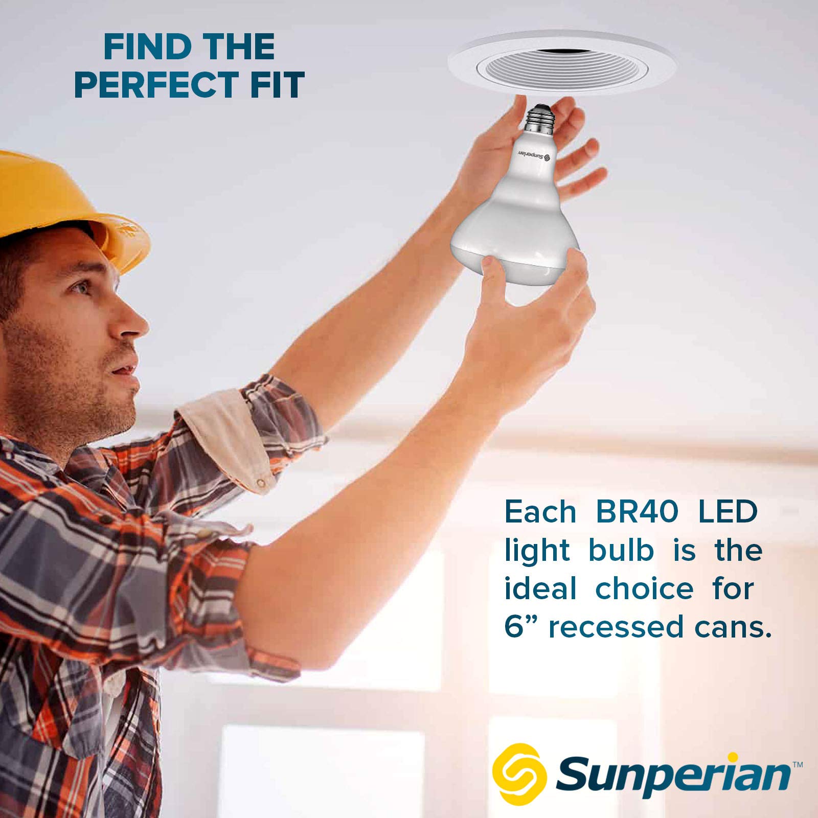 SUNPERIAN 12 Pack BR40 LED Light Bulbs, 13W=85W, 3500K Natural White, 1400 Lumens, Dimmable Flood Light Bulbs for Recessed Cans, Enclosed Fixture Rated, Damp Rated, UL Listed, E26 Standard Base