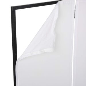 KUAFU DJ Foldable Facade Portable Event, White/Black Scrim, Metal Frame Booth with Travel Bag Case (Black and White)