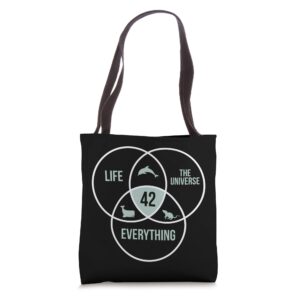 life the universe and everything 42 answer to life tote bag