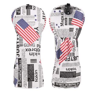 Golf Builder 3pcs/Set USA Stars and Stripes Newspaper Print Golf Club Driver Fairway Wood Head Covers 1 3 5 Wood Covers