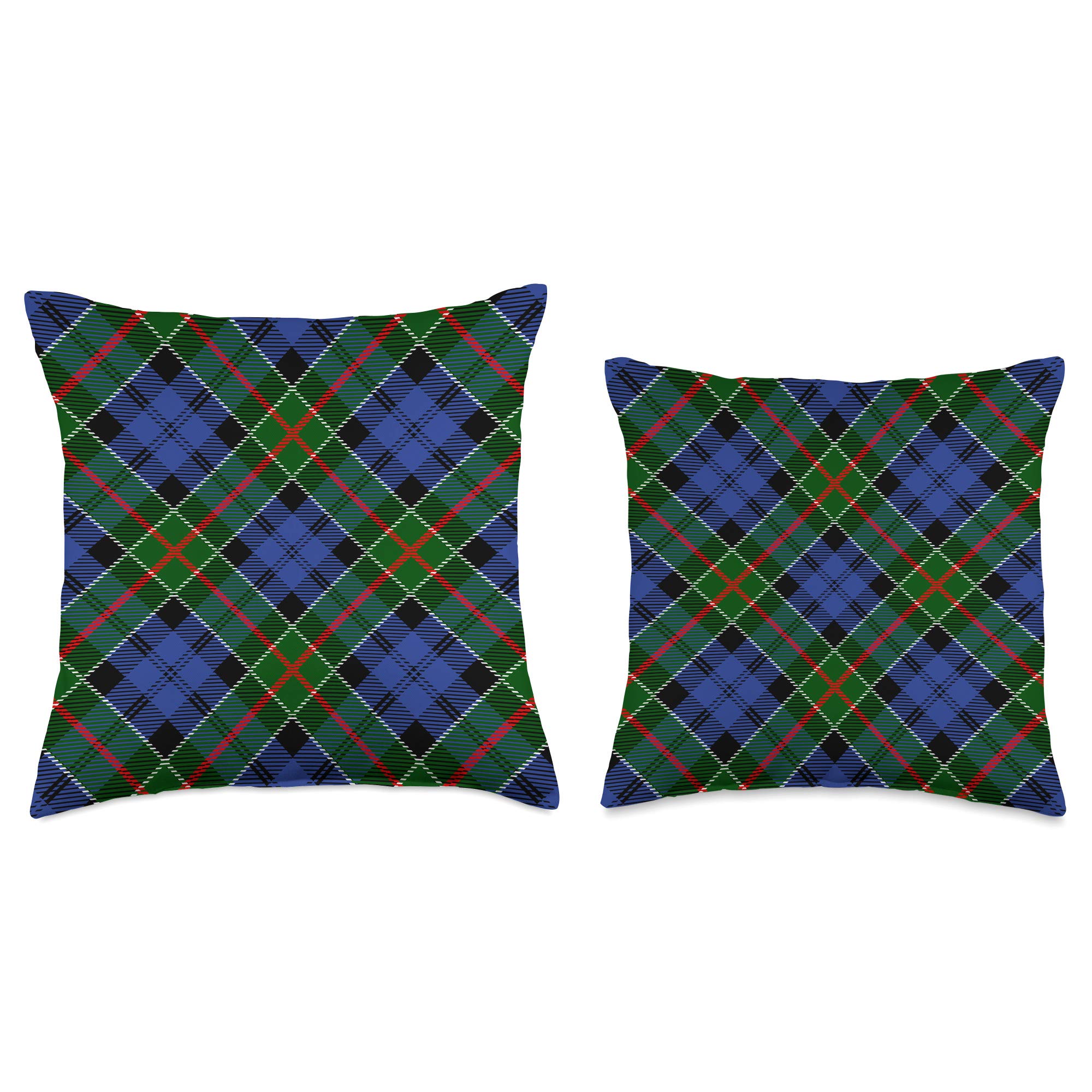 The Celtic Flame Plaid Tartans Colquhoun Tartan Scottish Plaid Throw Pillow, 18x18, Multicolor