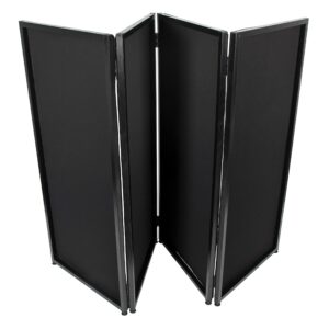 KUAFU DJ Foldable Facade Portable Event, White/Black Scrim, Metal Frame Booth with Travel Bag Case (Black and White)